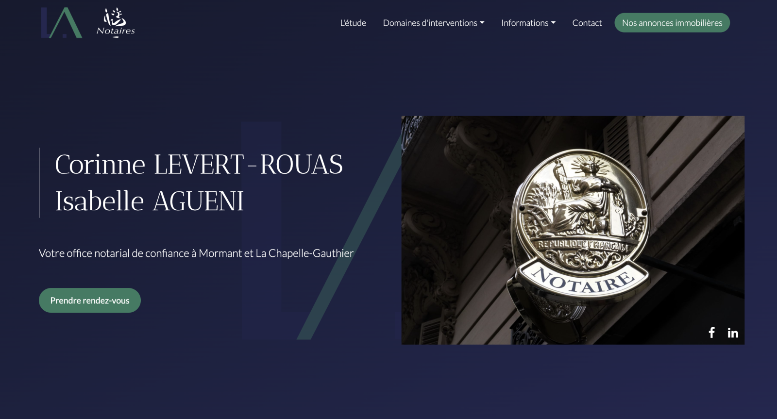 Office notarial de Maître Corinne Levert-Rouas et Maître Isabelle Agueni